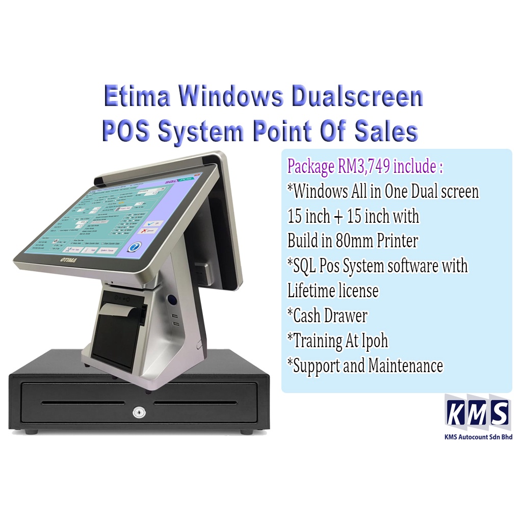 Etima Windows Dualscreen POS System Point of Sales Package 1 | Shopee ...