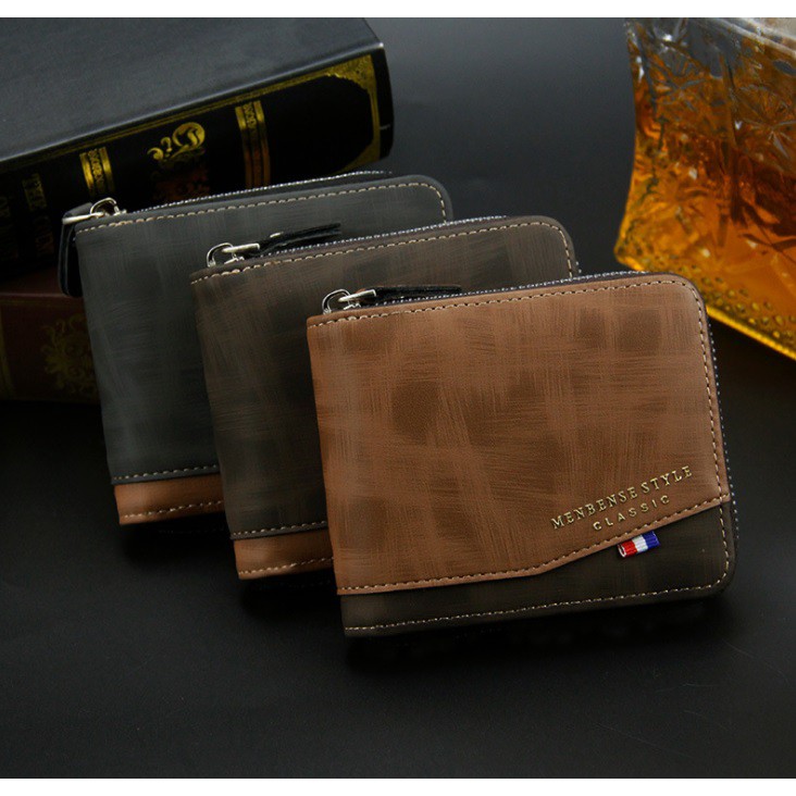 MENBENSE Man Wallet Short Wallet Zip Wallet Card Wallet | Shopee Malaysia