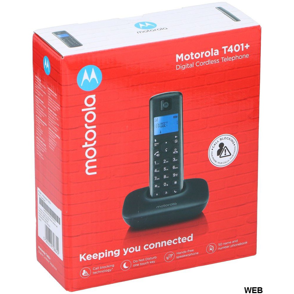 MOTOROLA T401 Black Wireless dect phone with call blocking / Vtech ...