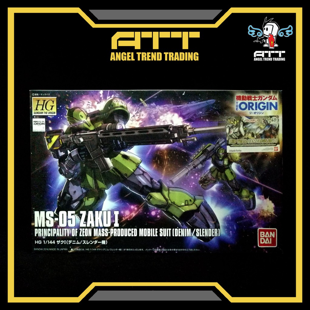 BANDAI HG 1/144 MS-05 ZAKU I [DENIM.SLENDER] (Gunpla Gundam ORIGIN MSD Model Kit Resin Statue ...