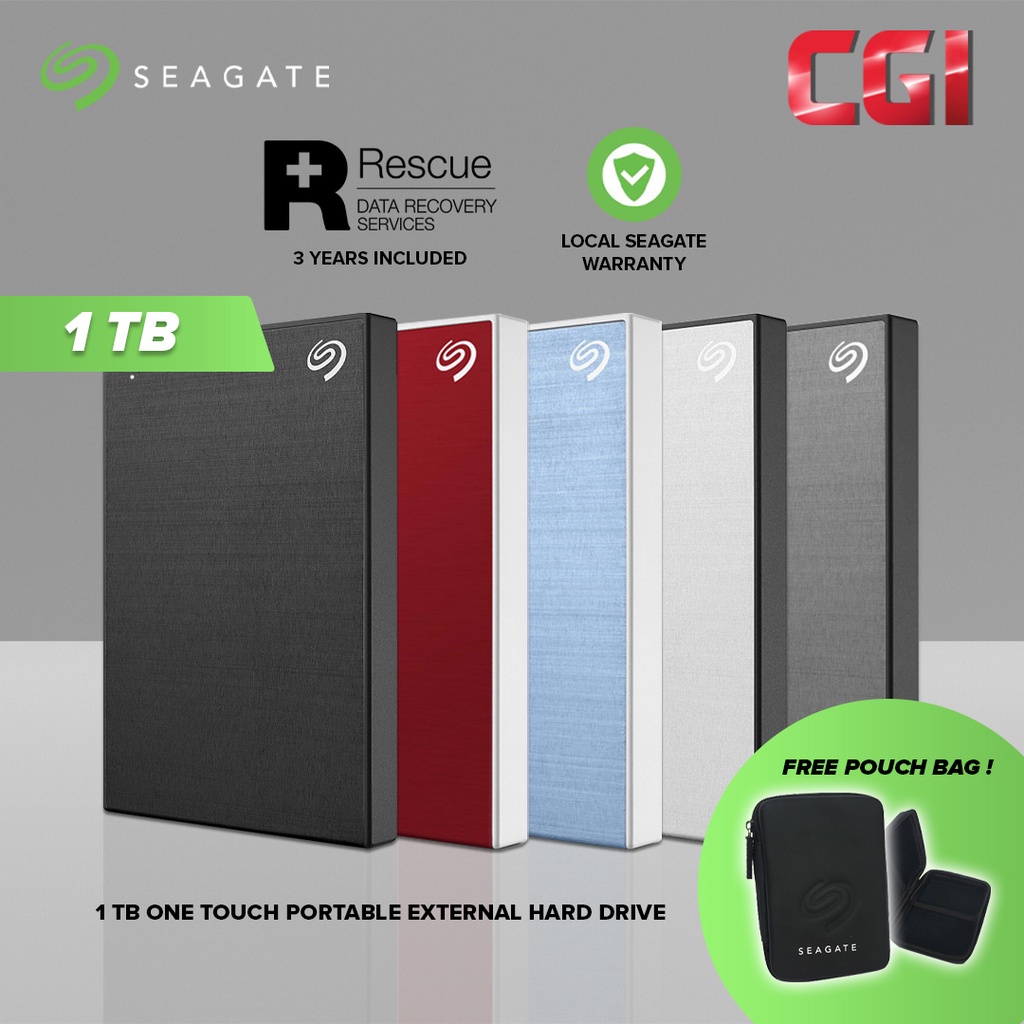 Seagate 1TB One Touch Portable W Rescue External Hard Drive | Shopee ...