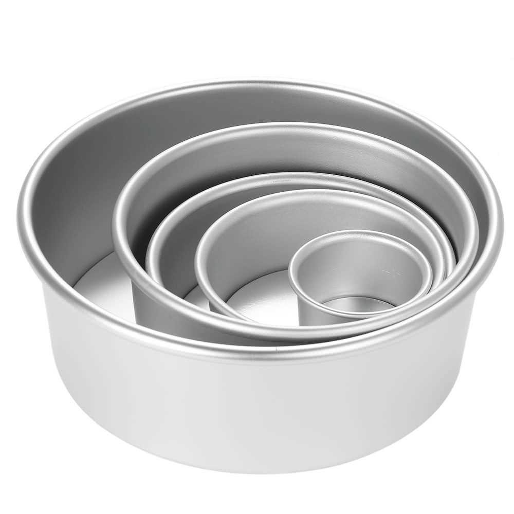 5pcs/set Aluminum Alloy Round Cake Mould Chiffon Cake Baking Pan ...