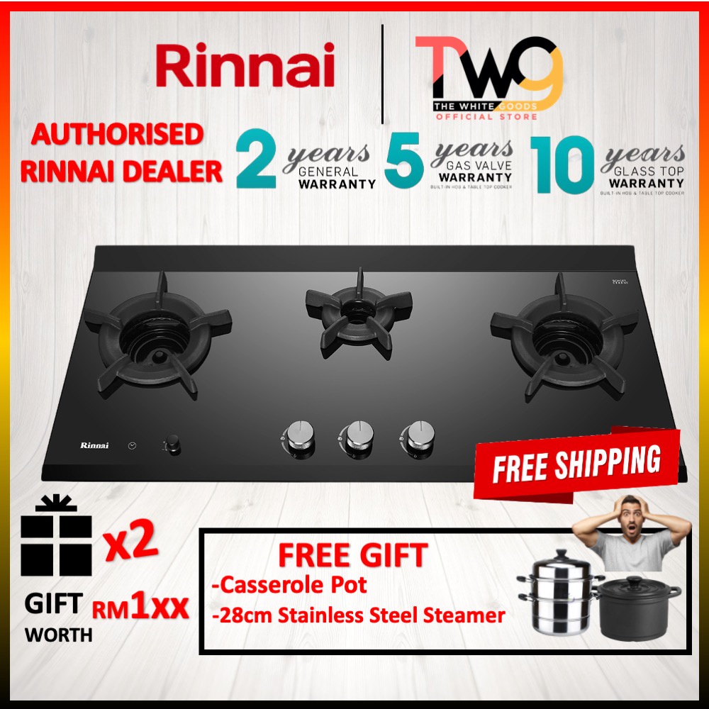 [READY STOCK + 2 GIFT] Rinnai RB-3CGT 3 INNER BURNER SCOTT CERAN GAS HOB RB-3CGT (FREE 2 GIFT ...