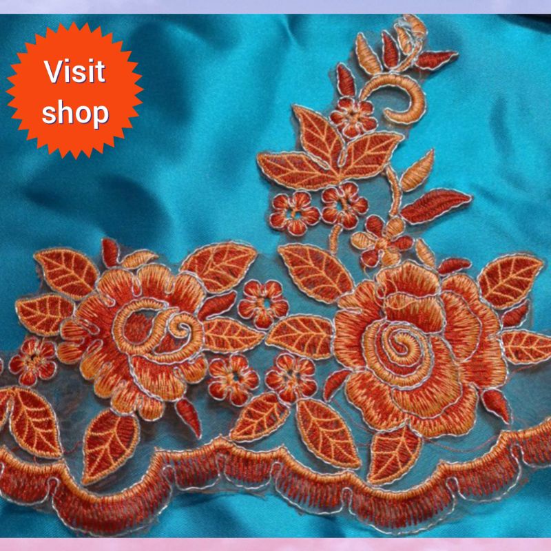 Big border(1meter free 1meter) Bunga Renda Border lace, beautiful ...