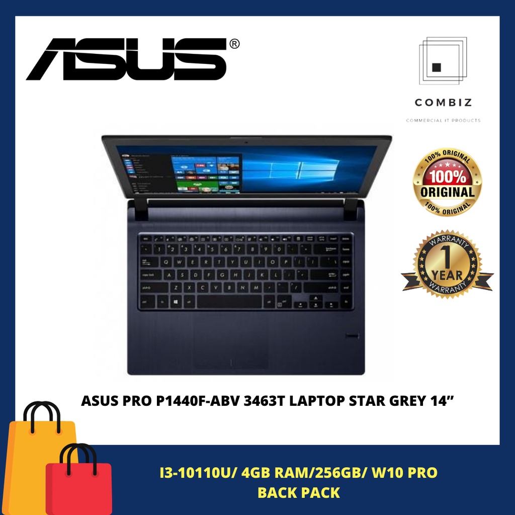 ASUS PRO P1440F-ABV 3463T STAR GREY LAPTOP I3 LAPTOP MURAH | Shopee ...