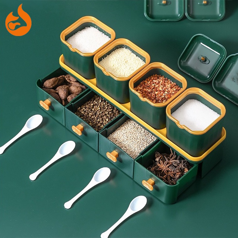 Crown Seasoning Pot Drawer seasoning box salt organizer Seasoning Pot ...