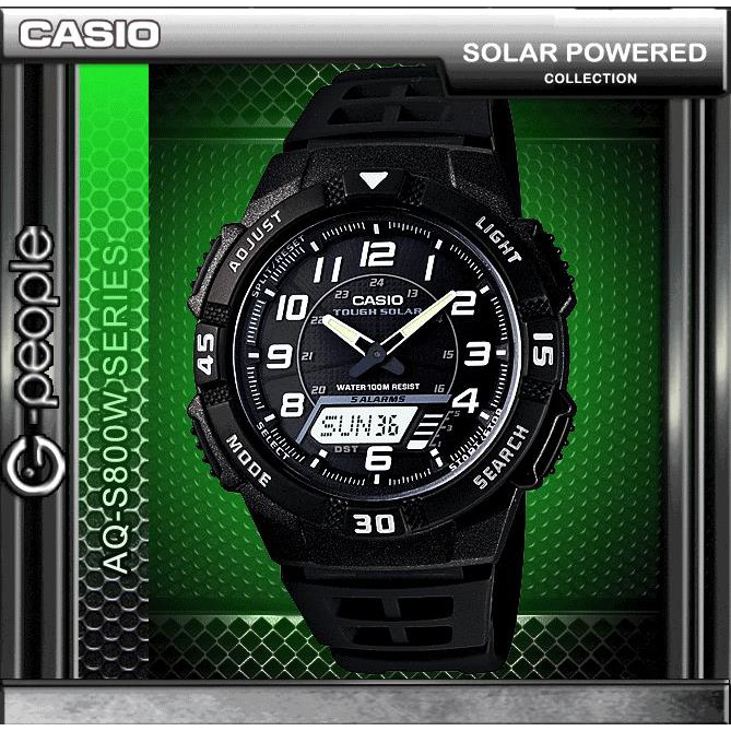 CASIO AQ-S800W-1BV / AQ-S800W-1B / AQ-S800W-1 SOLAR POWERED WATCH 100% ...
