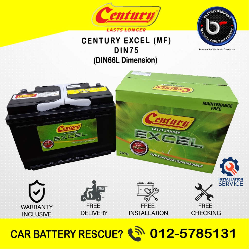 [ Installation Provided ] DIN75 | DIN66 | LN3 ] Century EXCEL MF | Car Battery Bateri Kereta ...