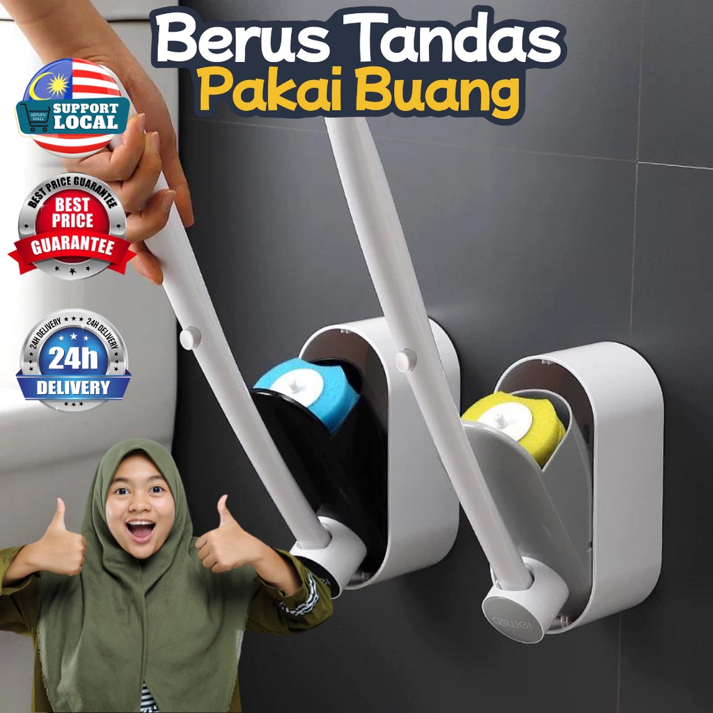 Disposable Silicone Toilet Bowl Brush Cleaner Berus Toilet Tandas Viral ...