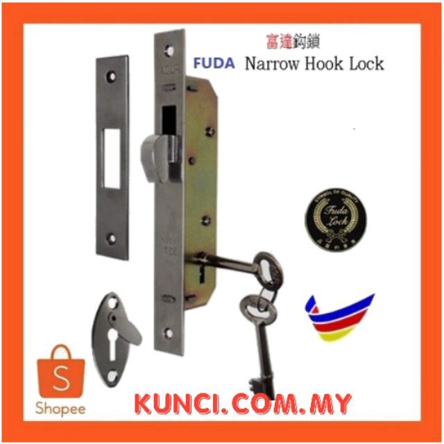 Fuda 5370 Metal Lock Single Mortise Grill Door Hook Lock | Shopee Malaysia