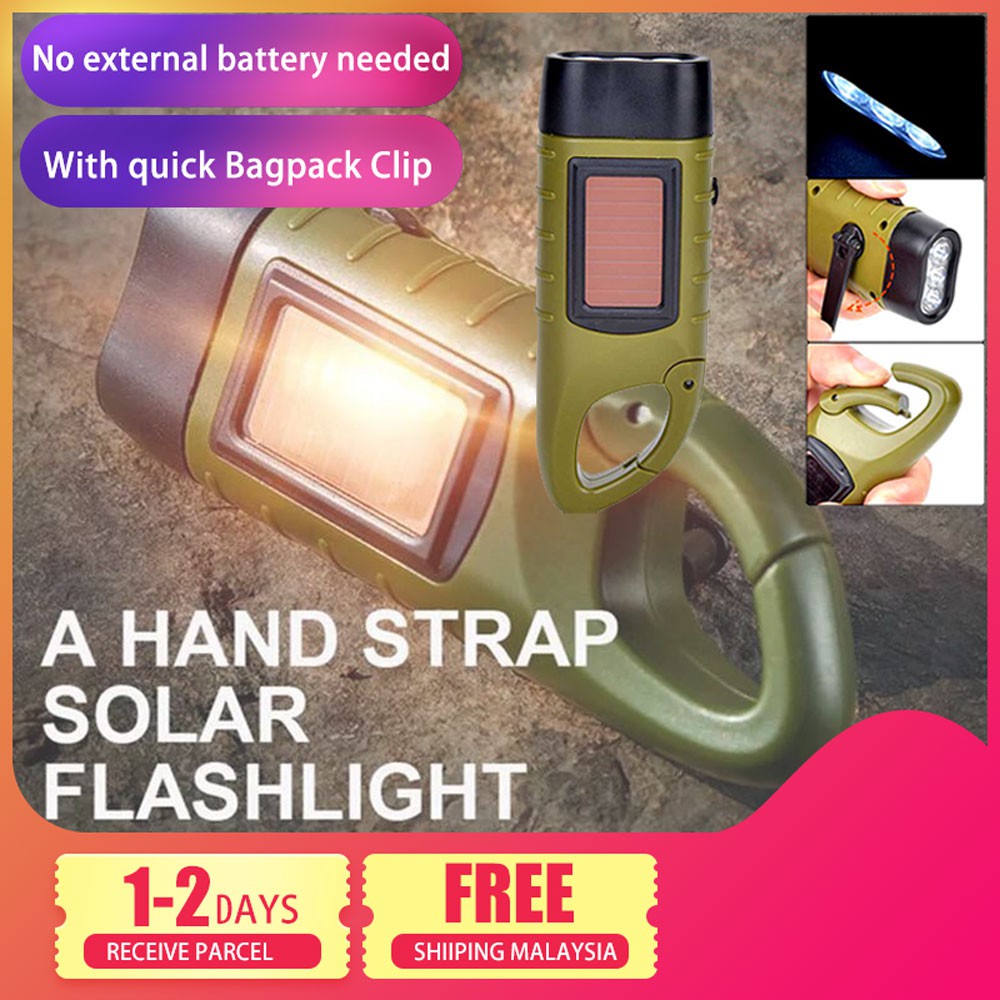 🔥 Ready Stock 🔥 Delly LS-015 Solar Dynamo Emergency Hand Crank Flash ...