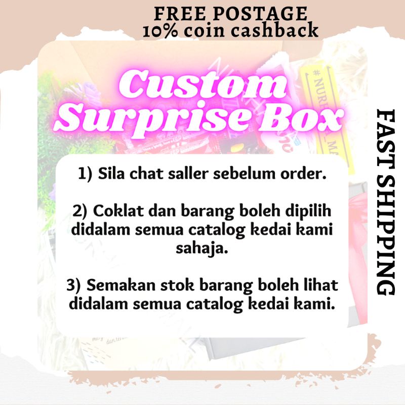 CUSTOM SURPRISE BOX COKLAT DAN BARANG HAPPY BIRTHDAY ANNIVERSARY I'M ...