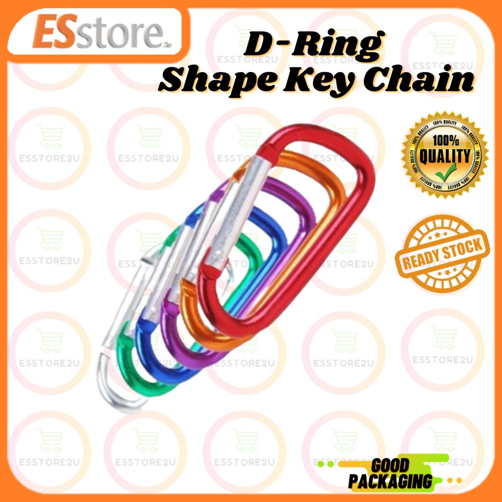 Esstore2u Random Colours Aluminum Carabiner D-Ring Key Chain Clip Snap ...