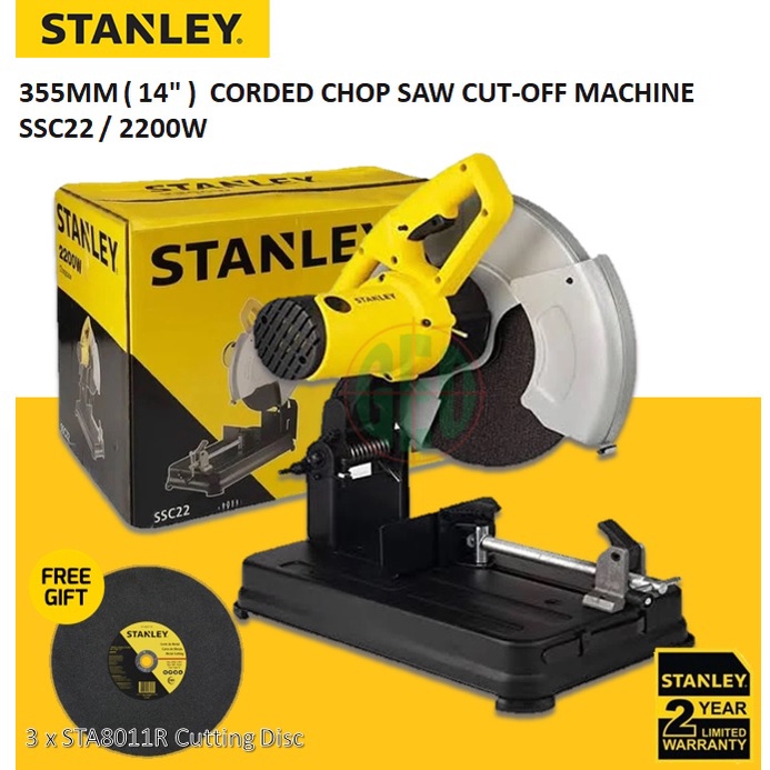 STANLEY SSC22 355MM ( 14" ) CORDED CHOP SAW CUT-OFF MACHINE 2200W - 2 ...