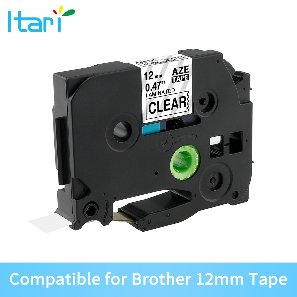 TZe-131 Compatible for Brother P-touch Label Tapes 12mm Black on Clear ...