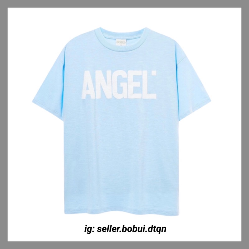 [100% Genuine] BOBUI T-SHIRT - ANGEL LOGO BLUE | Shopee Malaysia