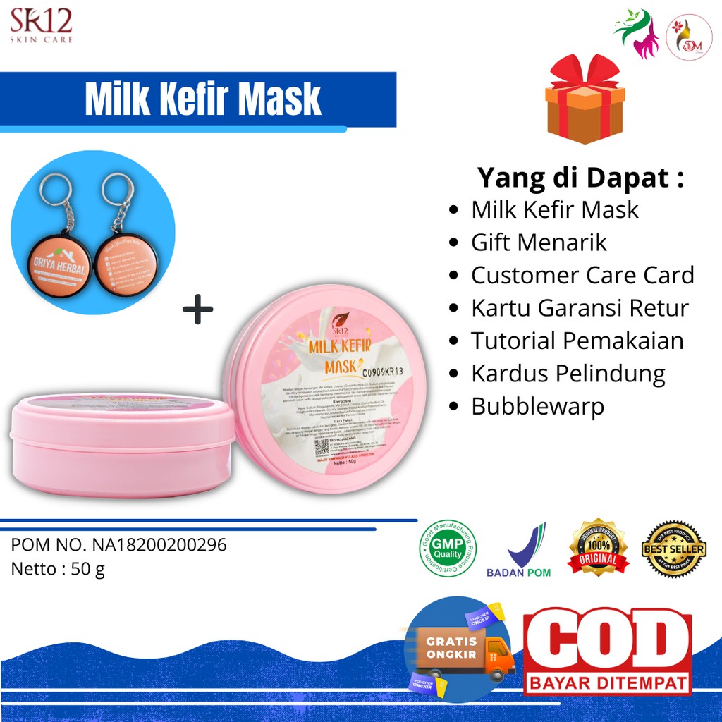 Sr12 MILK KEFIR MASK ORIGINAL Powerful For Dull And Dry Skin KEFIR BPOM ...