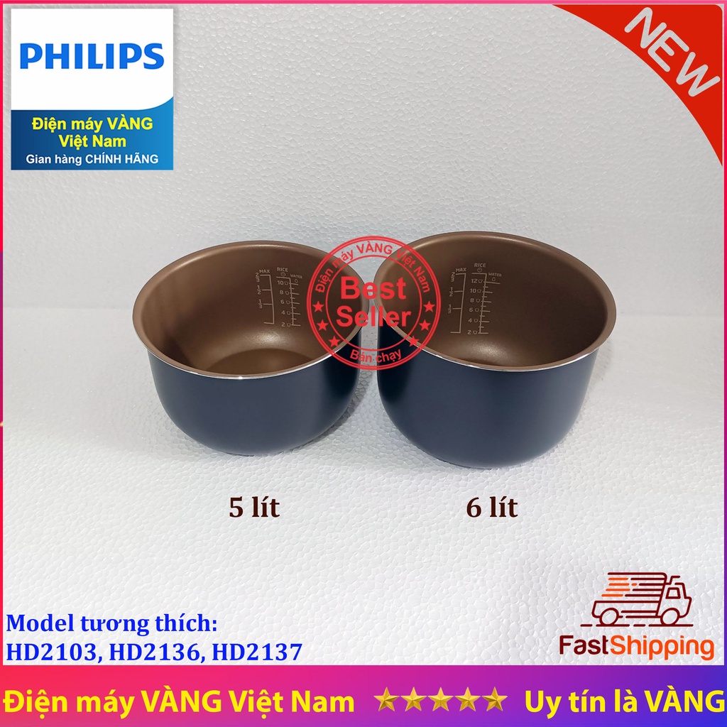 Replacement inner pot for Philips HD2103 HD2136 HD2137 HD2237 HD2151 ...