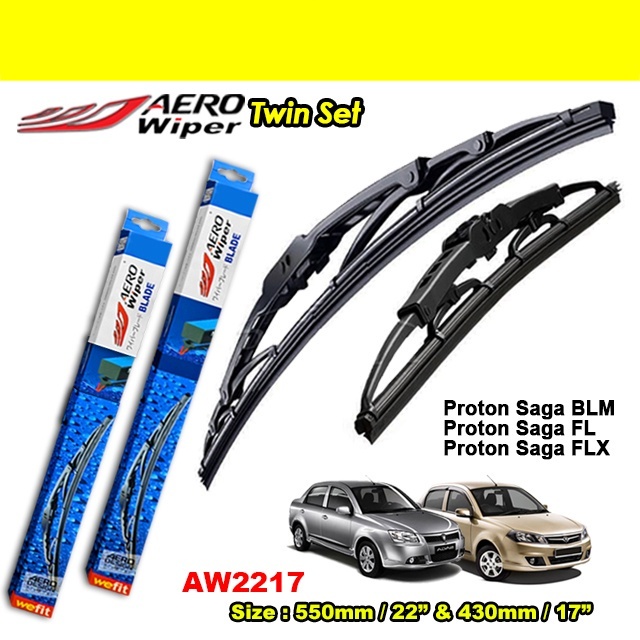 AERO WIPER Proton Saga BLM / FL / FLX / VVT Car Windscreen Wiper Size ...