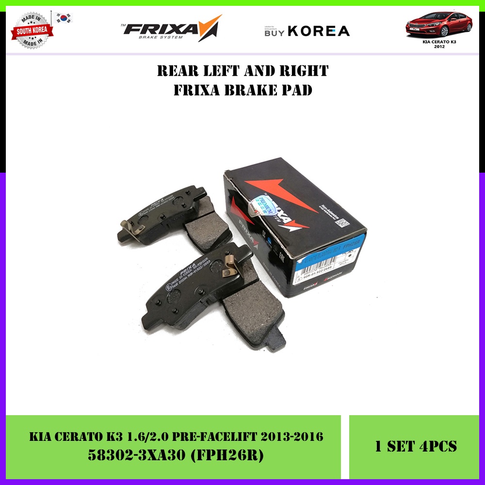 Kia Cerato K3 1.6 & 2.0 Pre-Facelift 2013-2016 Frixa Brake Pad (Front ...