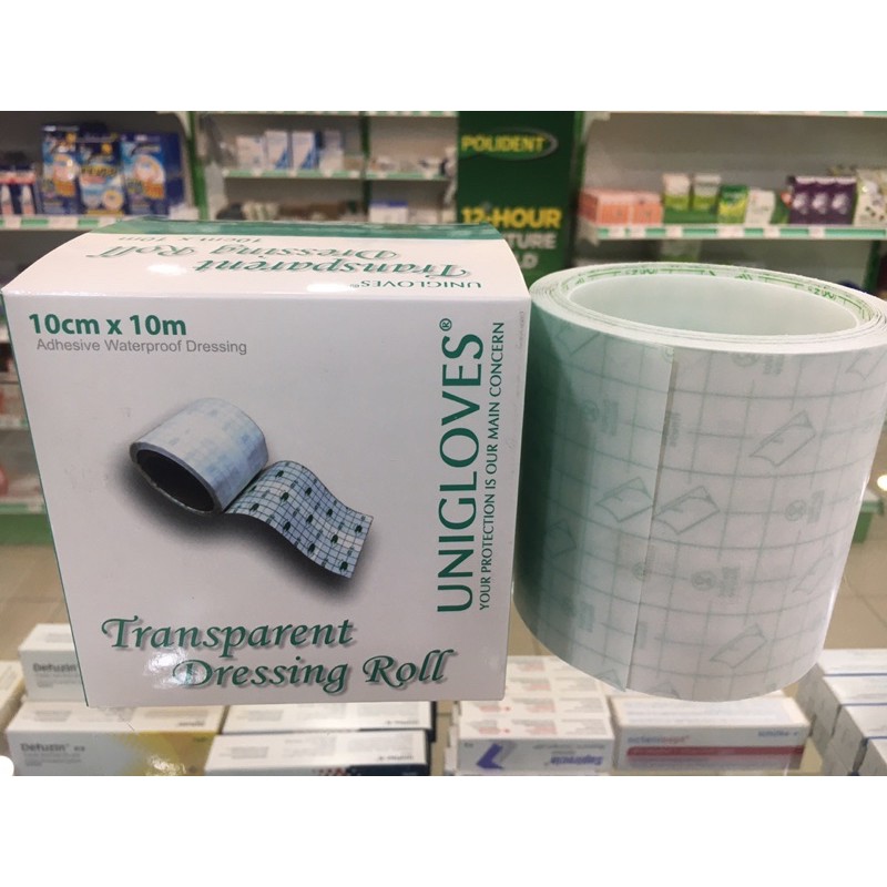 Unigloves Transparent Adhesive Waterproof Dressing 10cm x 10m (a box ...