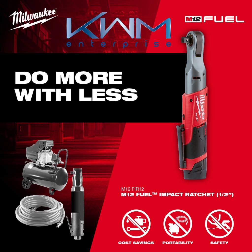 Milwaukee M12 FIR12-0 (Milwaukee M12 FUEL 1/2" Impact Ratchet, 0~175 ...