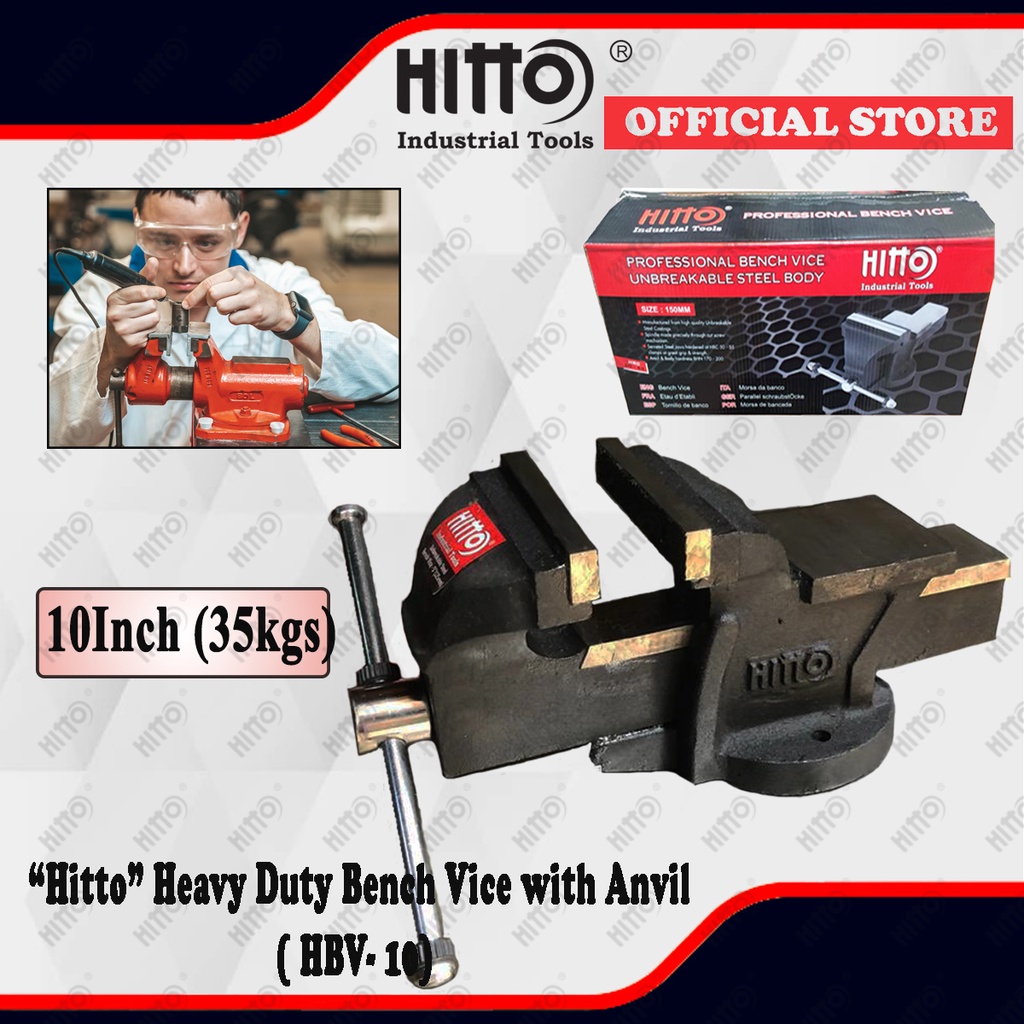 [ HITTO ] Size 10" 250MM Professional Unbreakable Steel Bench Vice/Vise ...