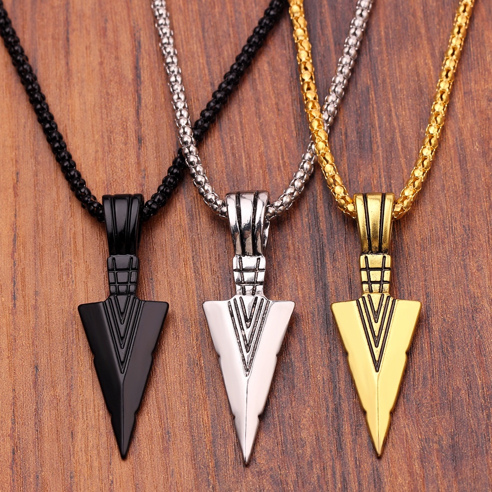 Rantai Panah Titanium | (Triangle Arrow Necklace, Men’s Stainless Steel ...