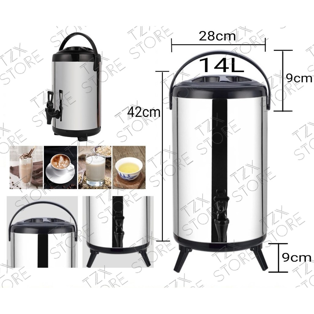 Stainless Steel Hot & Cold Water Dispenser / Commercial Milk Tea Barrel ...
