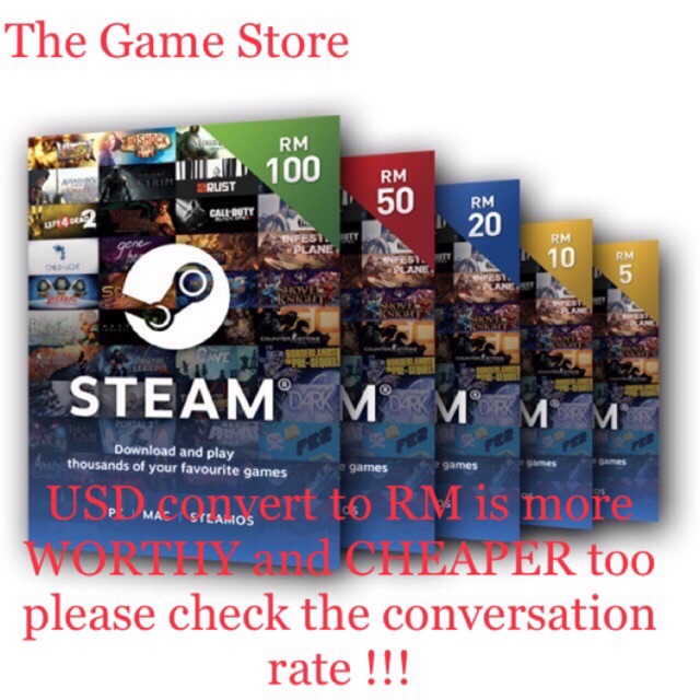 Steam Wallet Gift Card Code Malaysia Instant Express Delivery (USD20|50|100 Auto Convert to RM ...