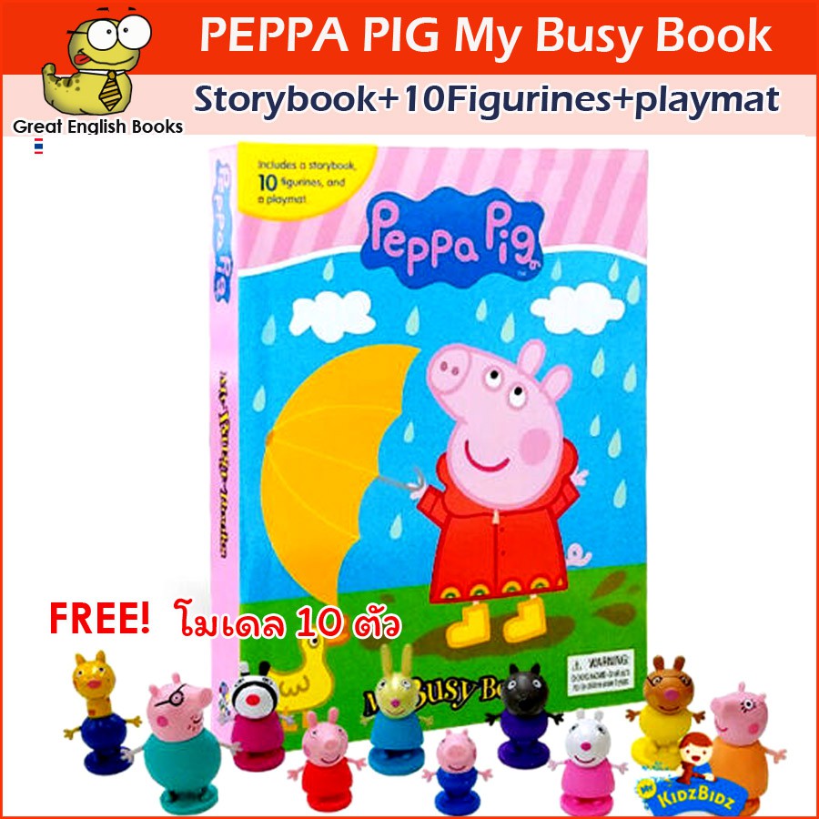* Genuine License * Peppa Pig Board book My Busy Map 10 Figures ...