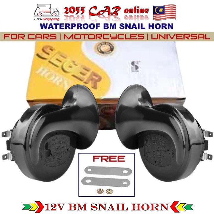 Car / Motorcycle Type R Twin Tone Snail Bm Horn 12v (2 Pcs) With Relay ...