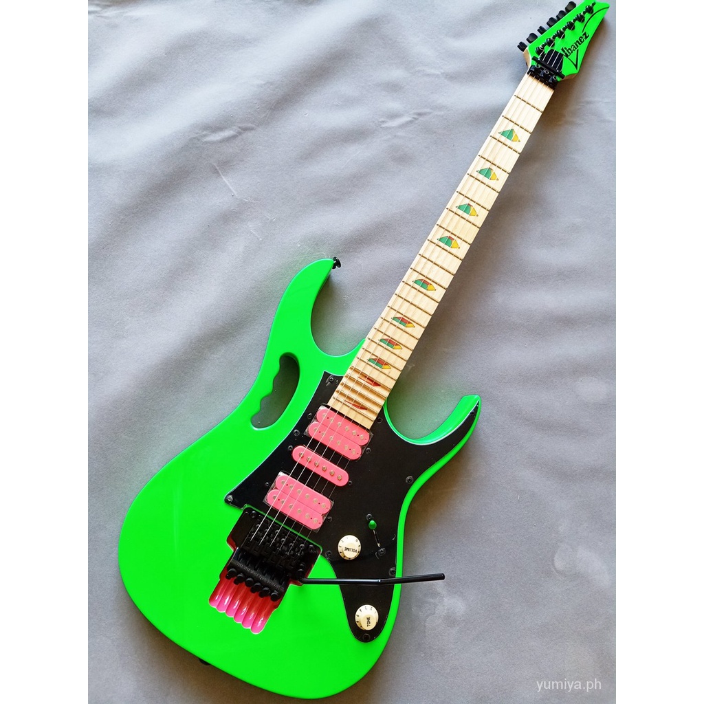 Steve Vai Ibanez Green 77 Electric Guitar Pyramid Inlay Floyd Rose ...