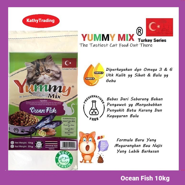 makanan kucing murah 10kg yummy mix cat food 10kg | Shopee Malaysia