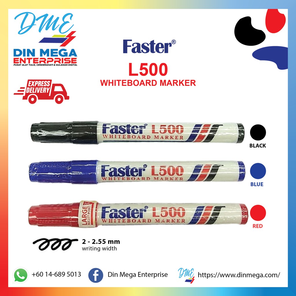 FASTER L500 WHITEBOARD MARKER (12 PCS / BOX) | Shopee Malaysia