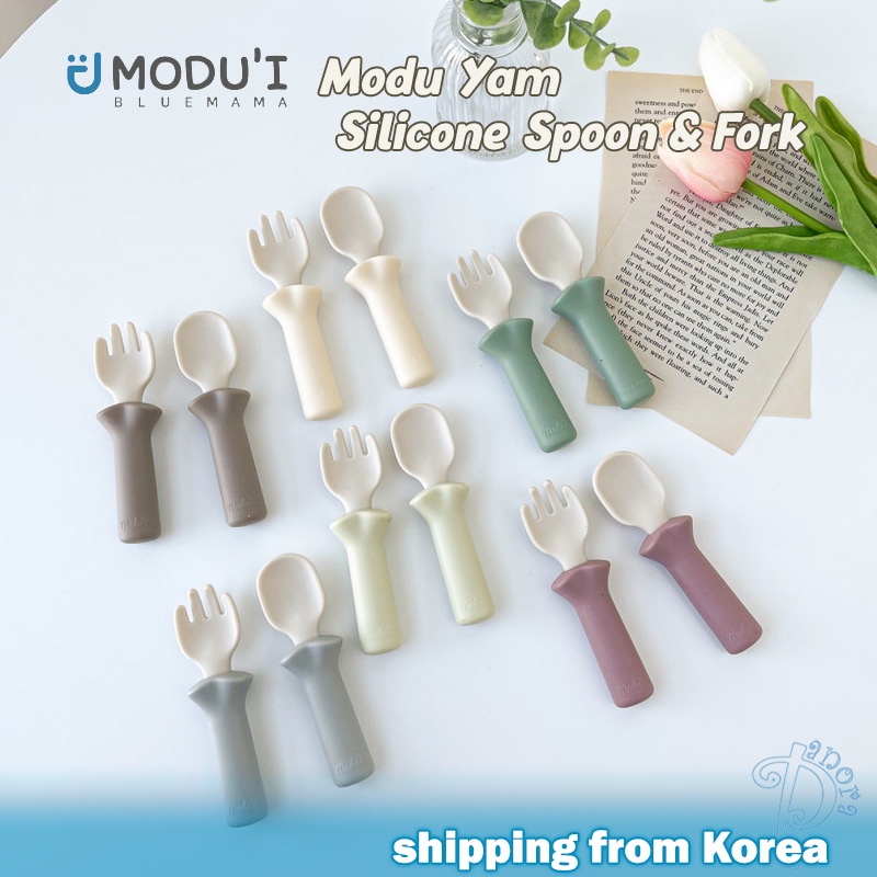 Modu'I Blue Mama Modu Yam Silicone Spoon & Fork Set / Shipping from ...