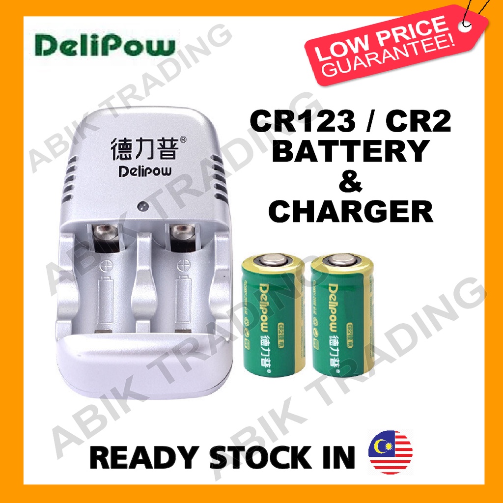 🔥 DELIPOW CR123A CR2 Rechargeable Charger 3V Lithium Battery 🔥 | Shopee Malaysia