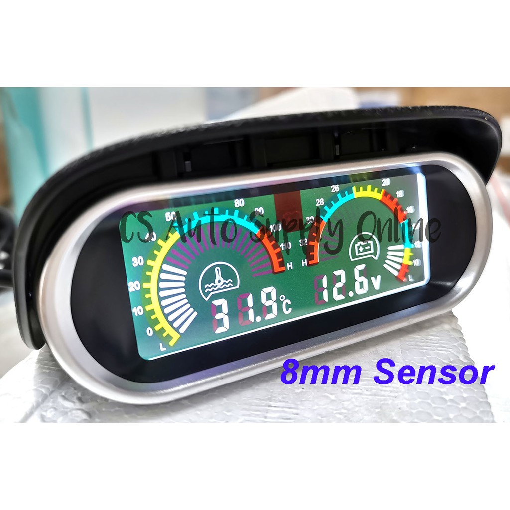 Car Lorry Digital Water Temperature Gauge Voltmeter Meter Lcd 12V 24V ...