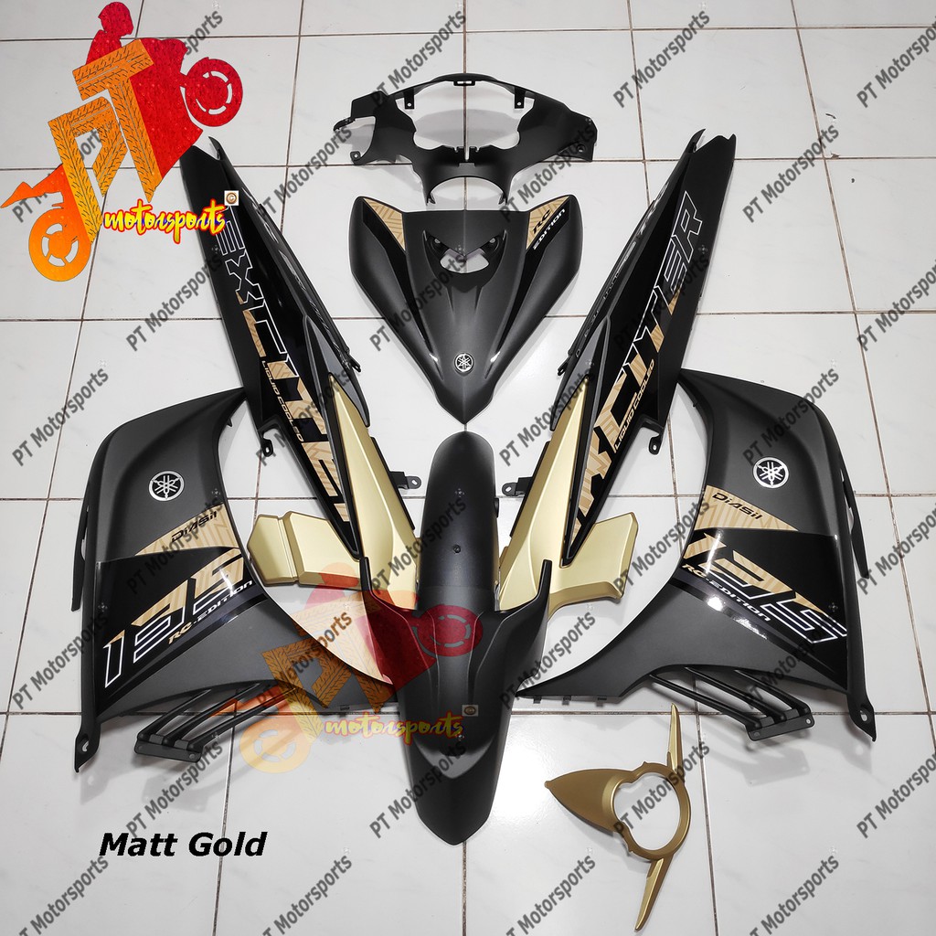 Yamaha LC 135 Cover Set Matt Black Matt Gold Exciter Rc 2020 Black V2 V3 V4 V5 V6 V7 | Shopee ...