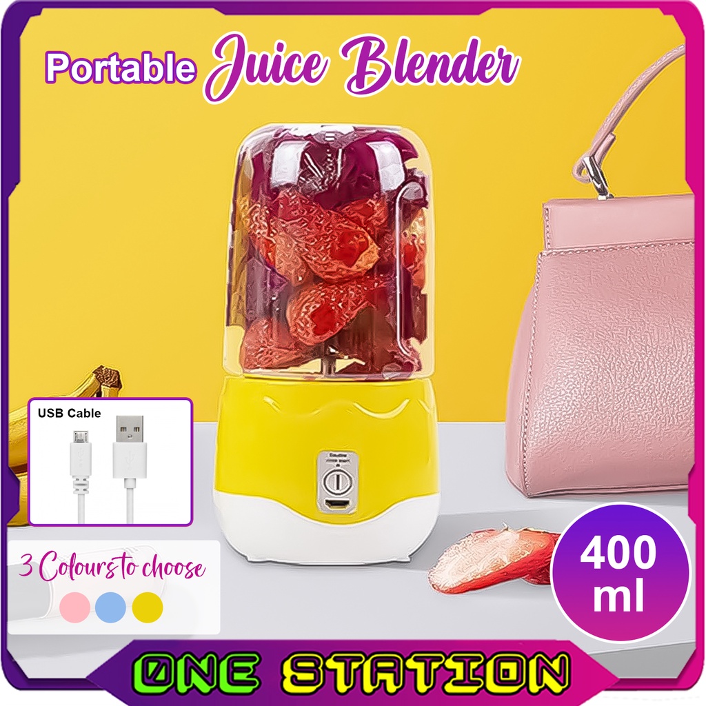 Portable 400ML Juicer Fruit Extractors Wireless Mini USB Rechargeable ...