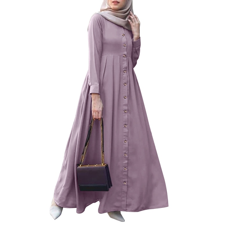 Hijabista Women Muslim Solid Color Plus Size Full Sleeved Oversized ...
