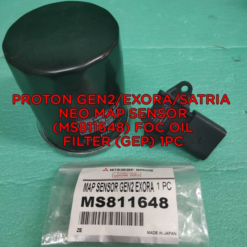 PROTON GEN2/EXORA/SATRIA NEO MAP SENSOR (MS811648) FOC OIL FILTER (GEP ...