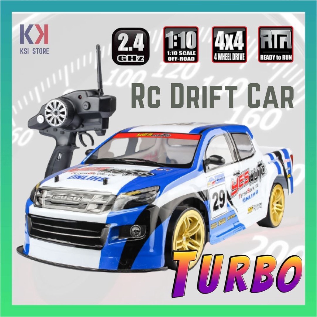 🔥Ready Stock🔥1:10 RC DRIFT CAR TURBO BUTTON 4WD Speed Racing Car LARGE ...