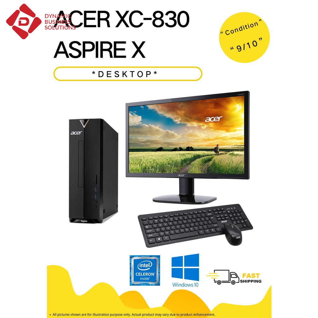 Acer XC-830 Aspire X Desktop with Keyboard and Mouse (Intel J4105 8GB ...