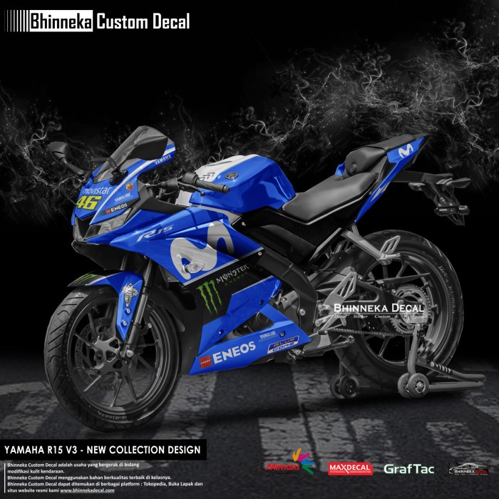 Decal STICKER R15 V3 MOVISTAR BLUE | Shopee Malaysia