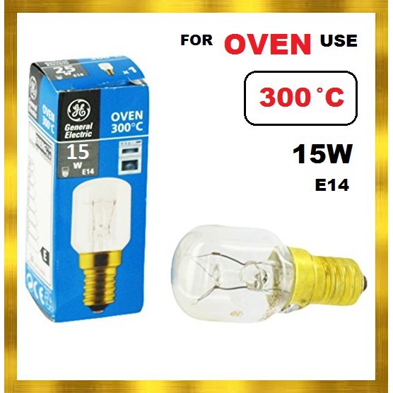 GE E14 15w 230V 300C T22 Clear Oven Bulb | Shopee Malaysia