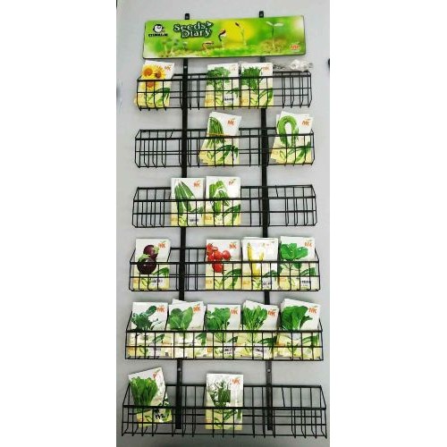 Metal Vege Fruit Seeds Hanging Shelf Display Racks/Rak Display Jual ...