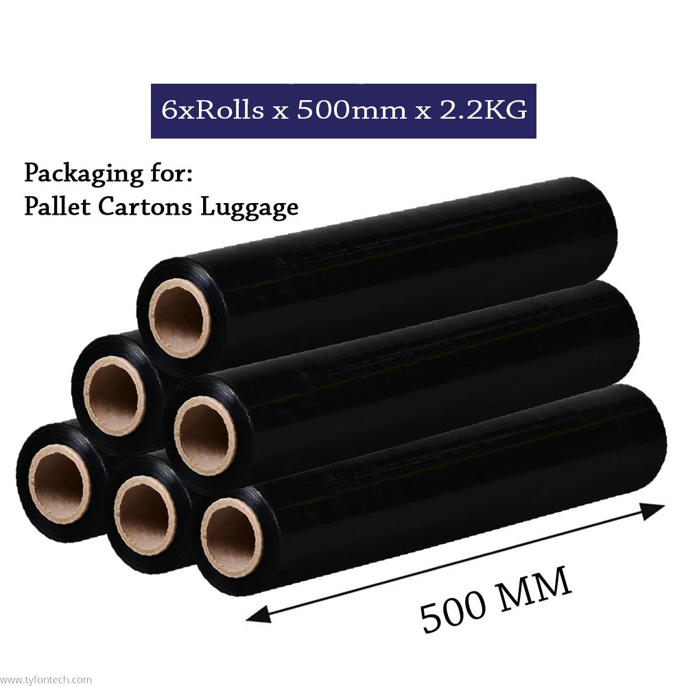 500mm Black Stretch Film/Wrapping Firm/Plastic Pallet Wrap (2.2KG ...