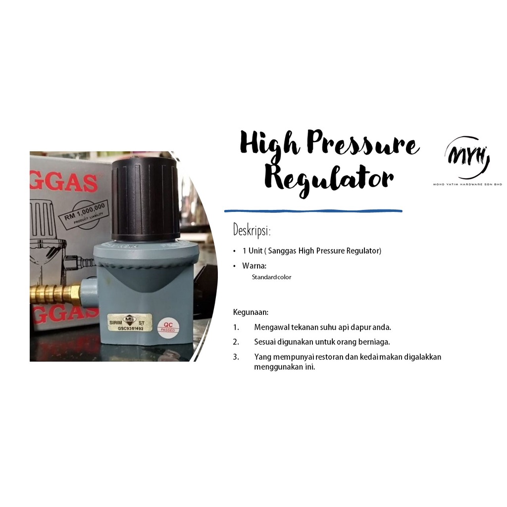 High Pressure Regulator Gas Head / Kepala Gas / Boleh adjust / (Ready ...