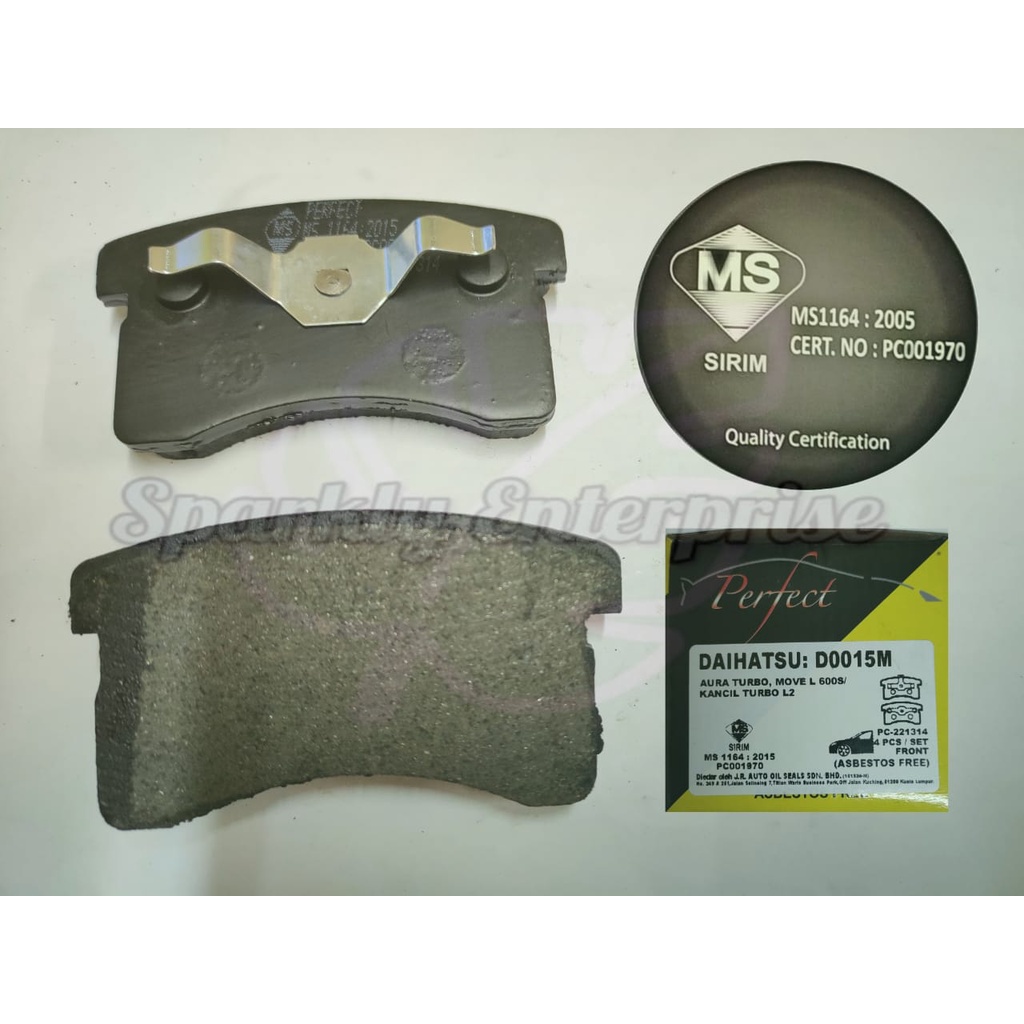 FRONT DISC BRAKE PAD D0015 DAIHATSU AURA TURBO MOVE L 600S , L500 ...